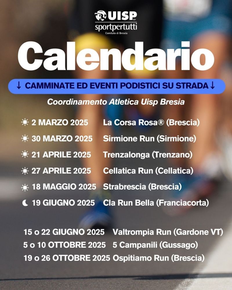 UISP - Brescia - Podismo: ecco il calendario delle camminate e delle corse non competitive ...